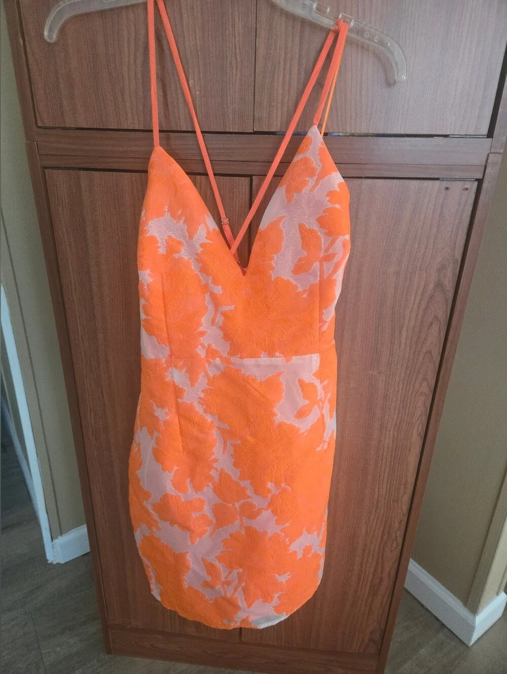 B. Right | Dresses | B Riggt Orange Floral Vneck Slip Dress | Poshmark